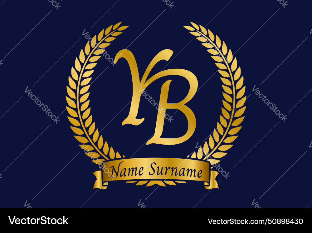 Initial letter y and b yb monogram logo design Vector Image