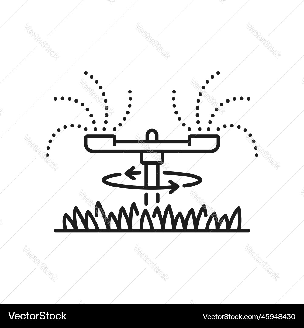 Lawn water sprinkler irrigation system icon Vector Image