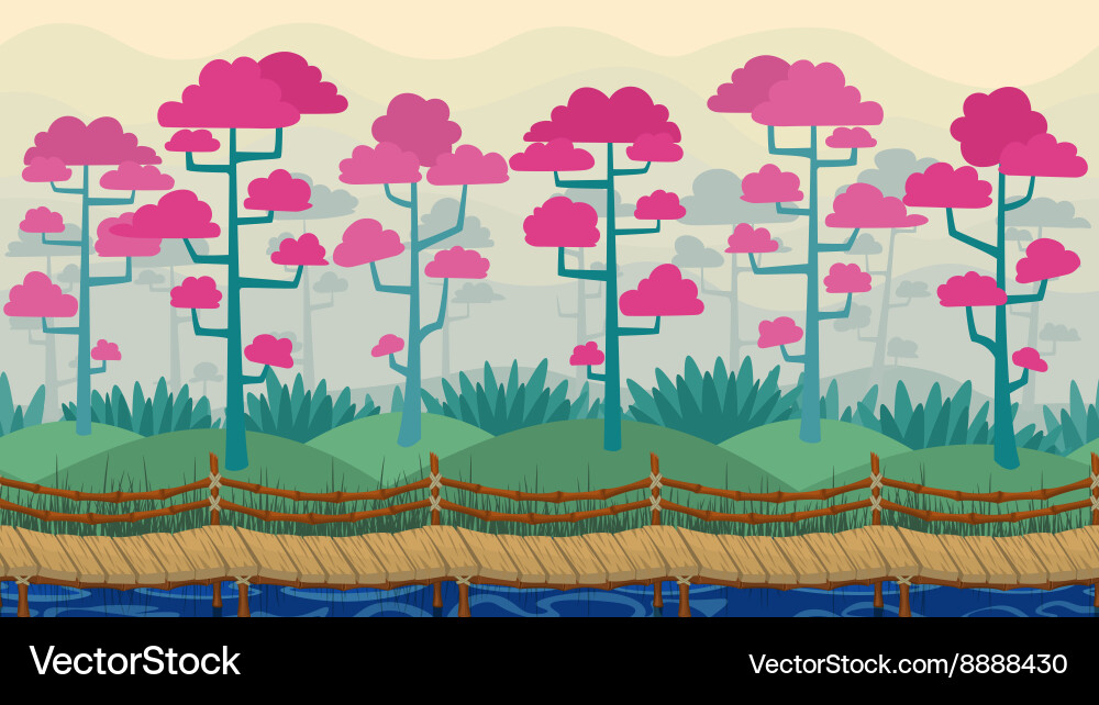 Parallax background spring landscape Royalty Free Vector