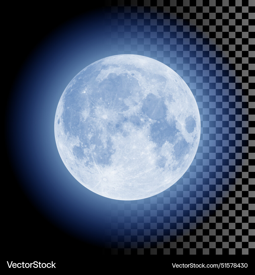 Realistic detailed full big moon isolated Vector Image