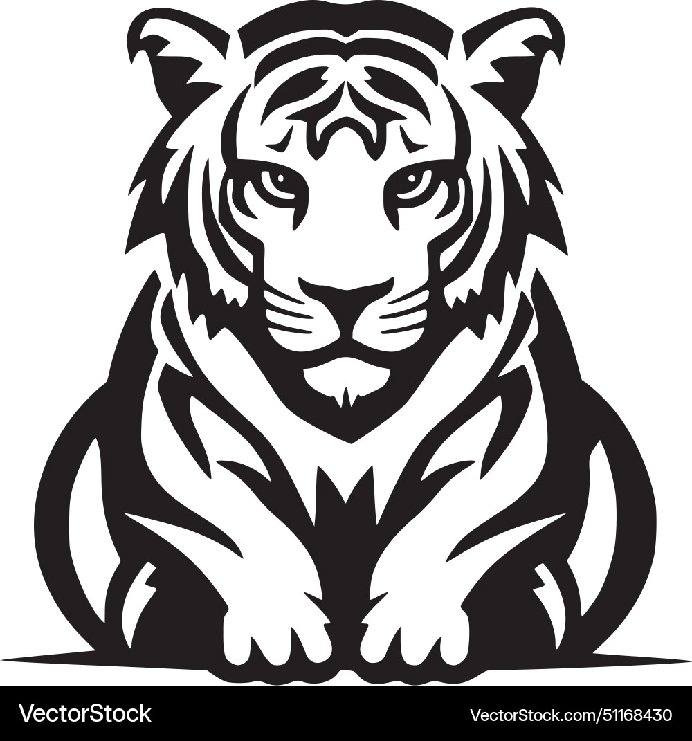 Tiger - minimalist and simple silhouette Vector Image