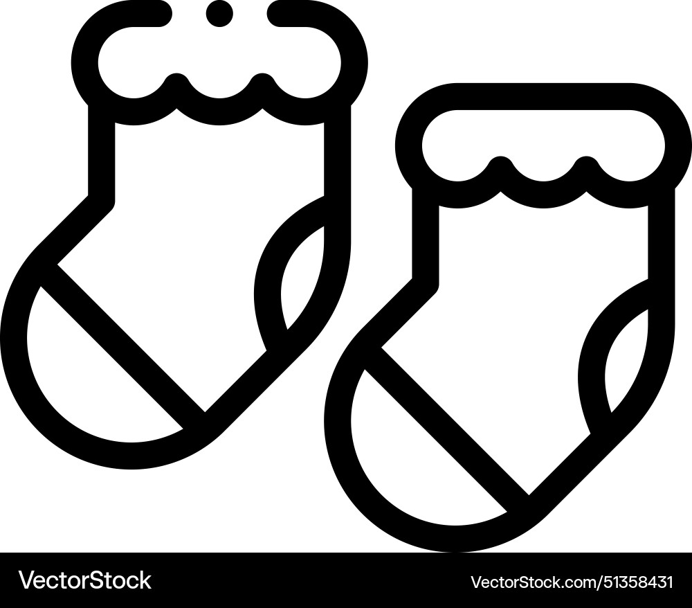 Baby socks icon thin linear style design isolated Vector Image