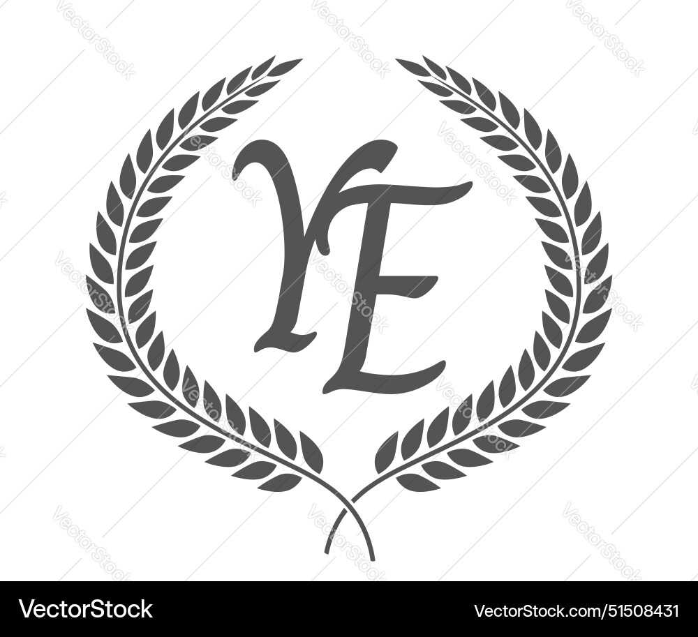 Initial letter y and e ye monogram logo design Vector Image