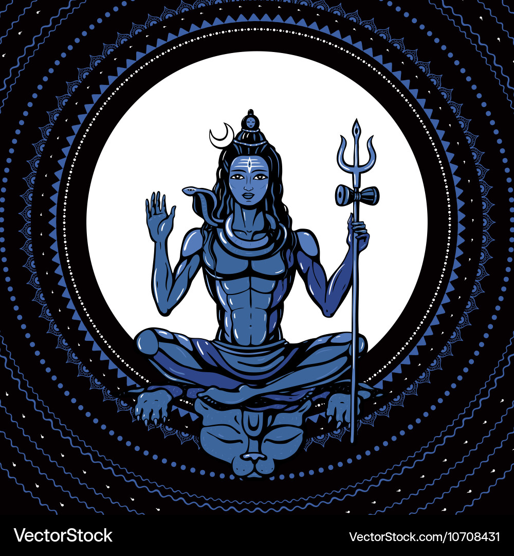 Lord shiva hindu god Royalty Free Vector Image