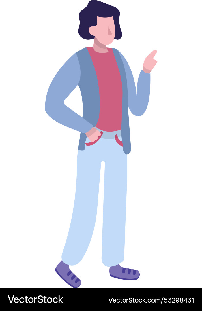 Man pointing finger up icon isolated Royalty Free Vector