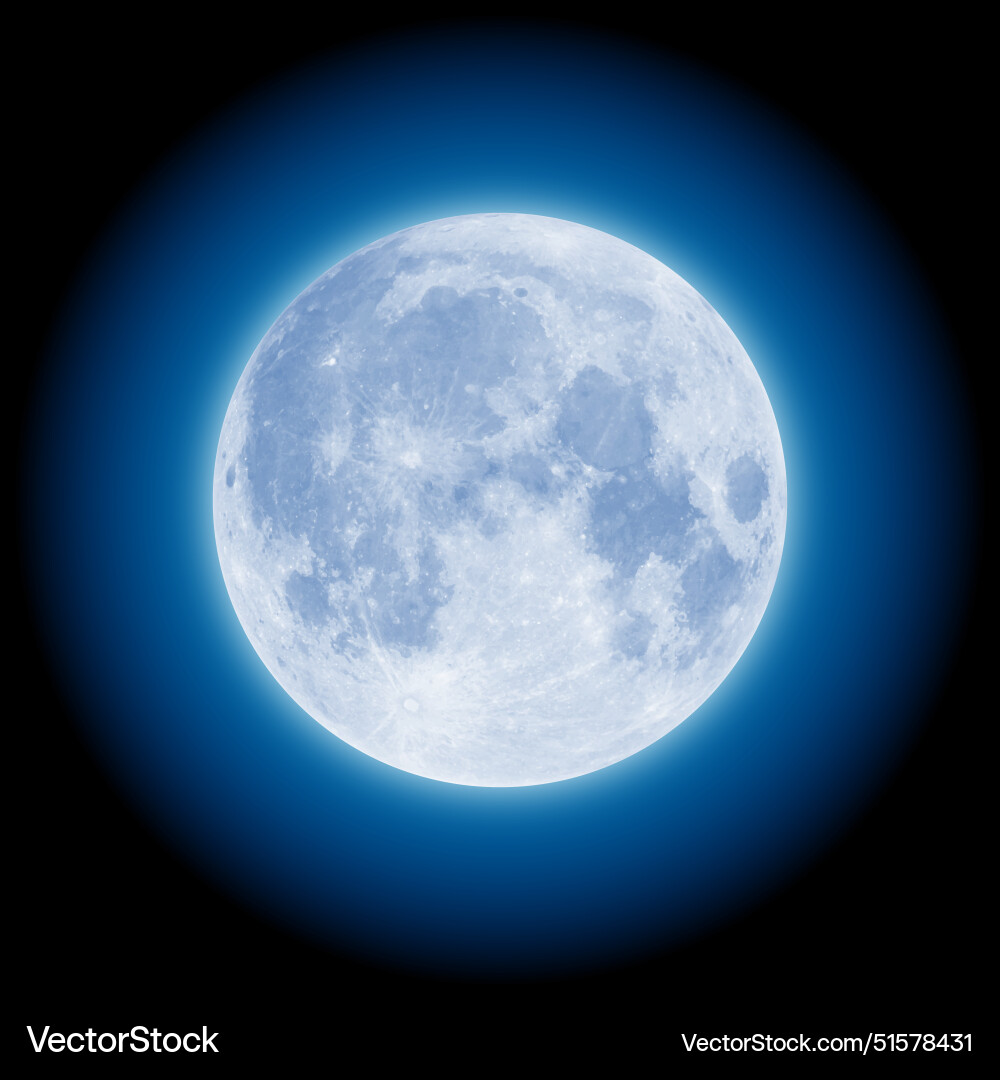 Realistic detailed full big moon isolated Vector Image