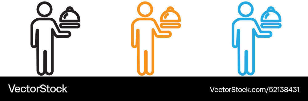 Restaurant waiter logo set collection for web app Vector Image