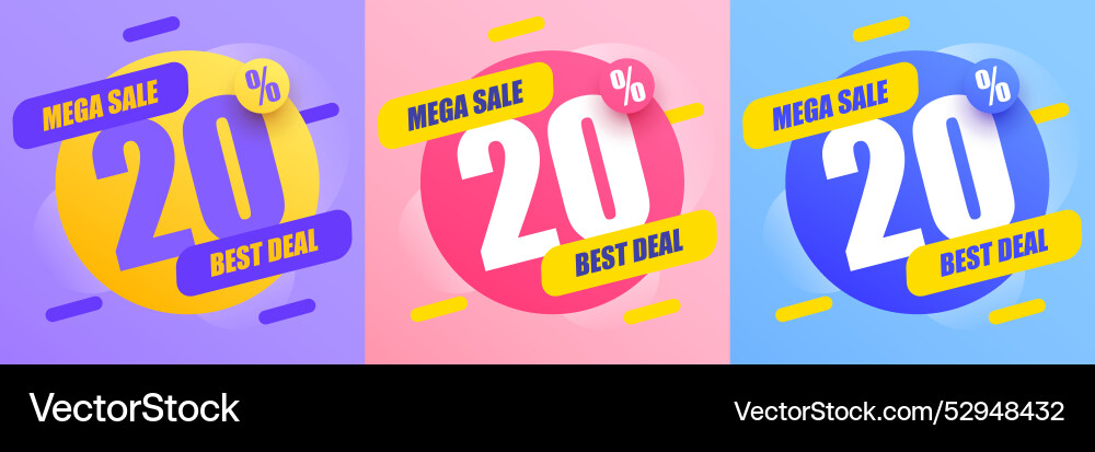 20 percent off discount creative composition Vector Image