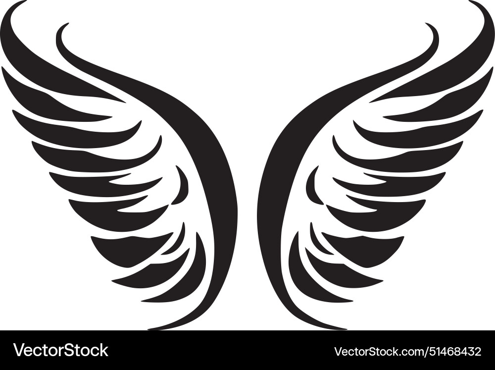 Angel wings - black and white isolated icon Vector Image