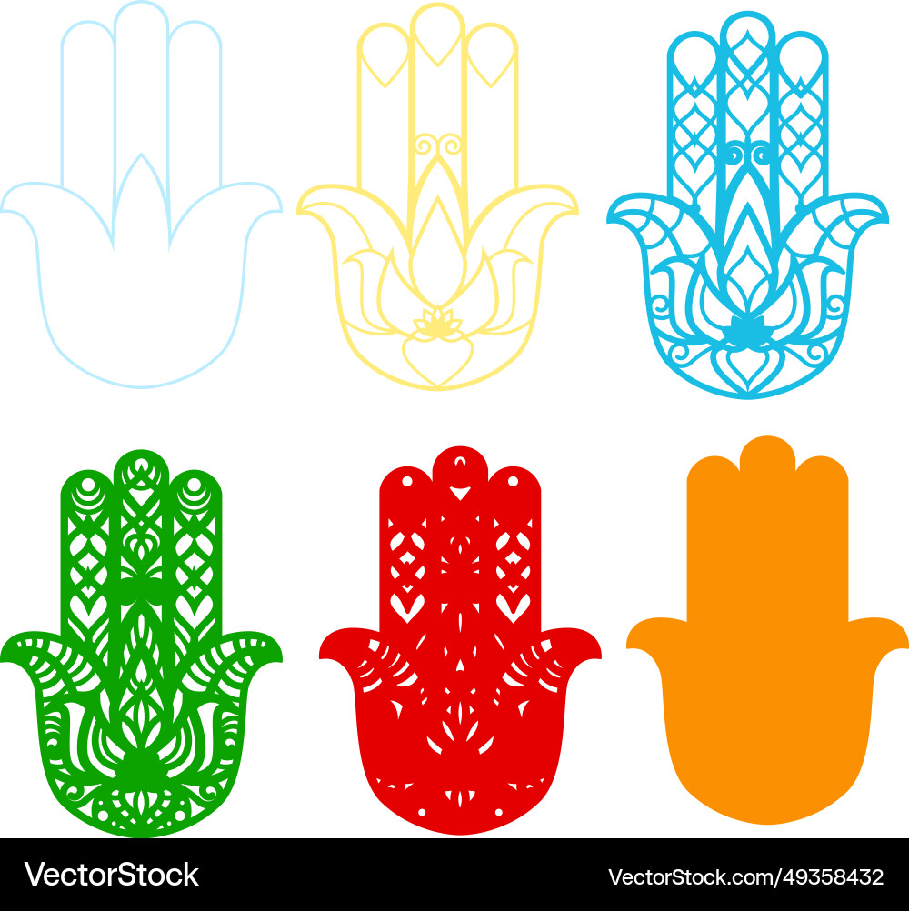 Hamsa multilayer wall decoration laser cut file Vector Image