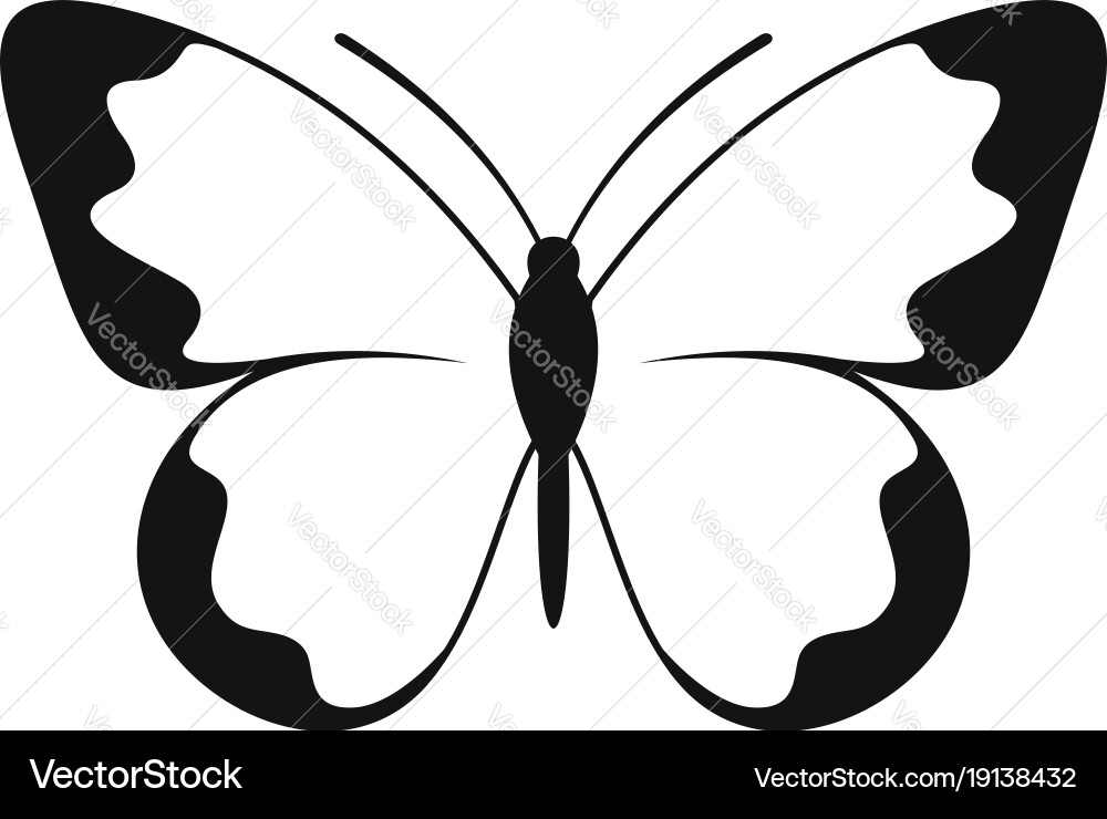 Small butterfly icon simple style Royalty Free Vector Image