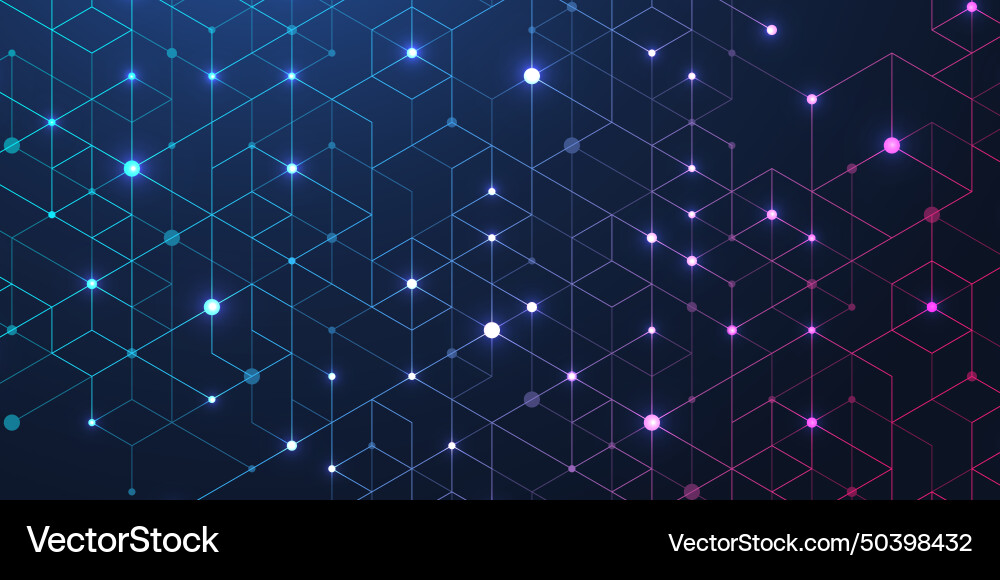 Technology Abstract Lines And Dots Connect Vector Image