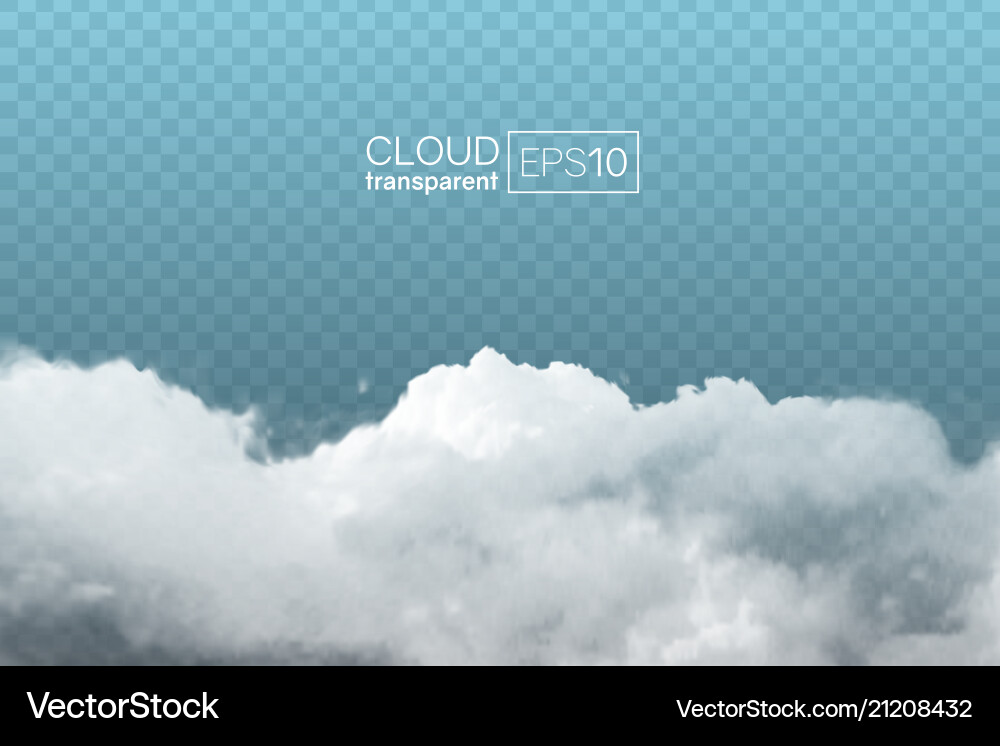 Transparent realistic cloud Royalty Free Vector Image