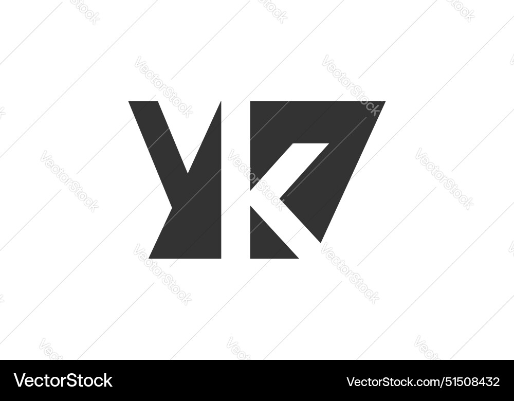 Yk creative geometric initial based modern Vector Image