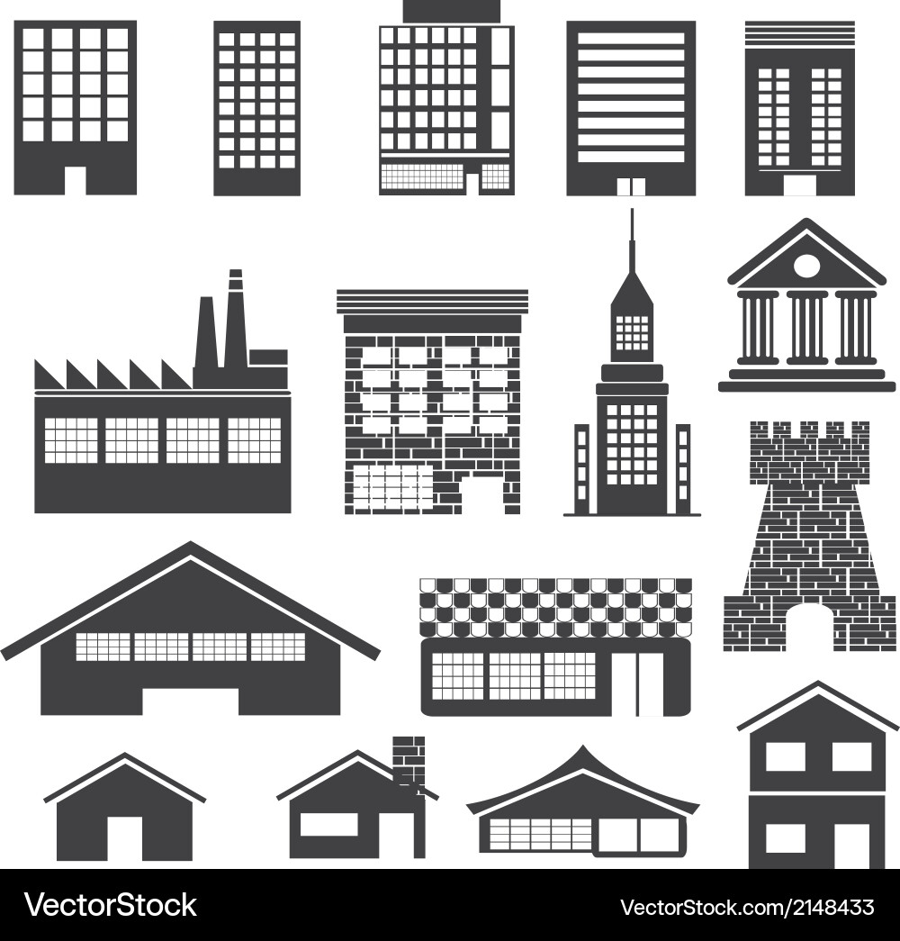 Building symbols Royalty Free Vector Image - VectorStock