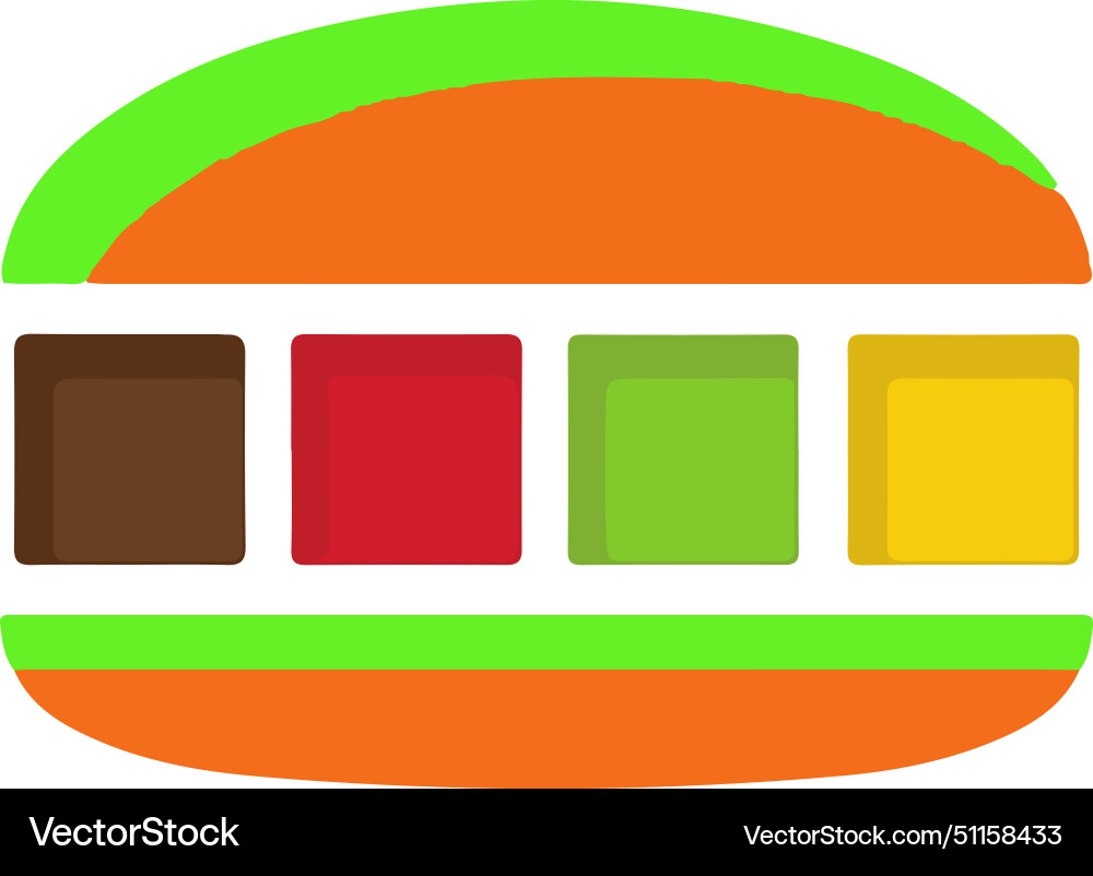 Colorful burger food Royalty Free Vector Image