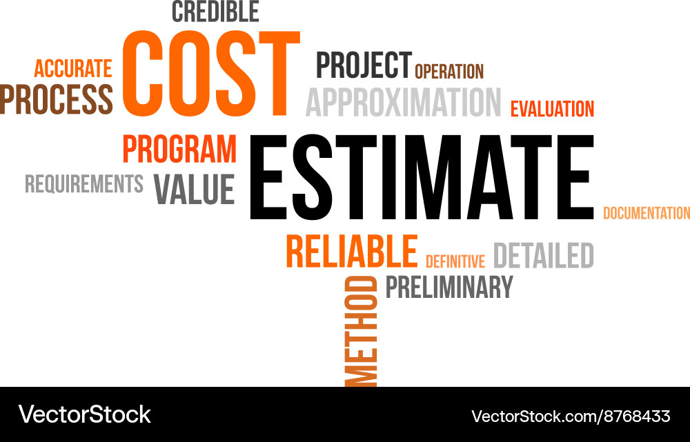 Cost Estimation Analysis Royalty Free Vector Image