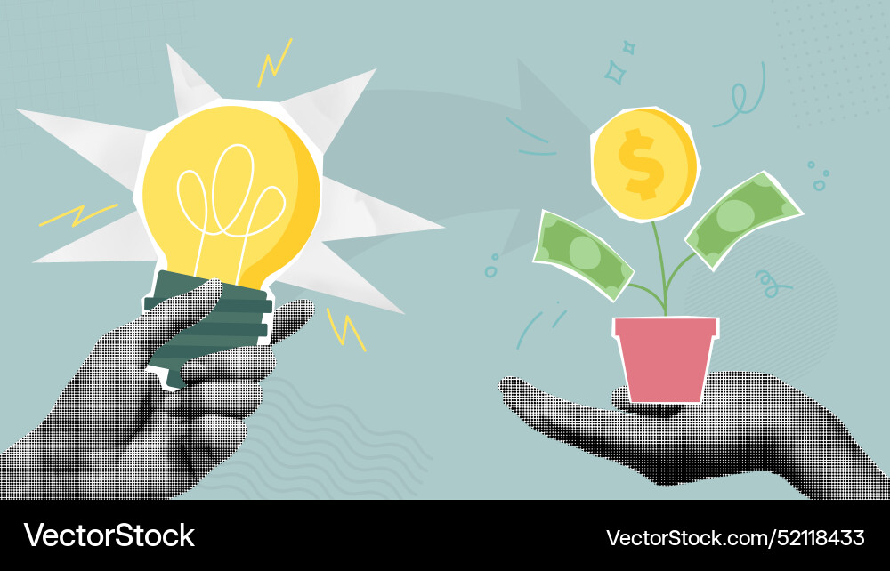 Creative idea to make money Royalty Free Vector Image