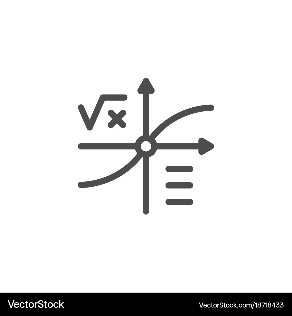 Mathematical graph line icon Royalty Free Vector Image
