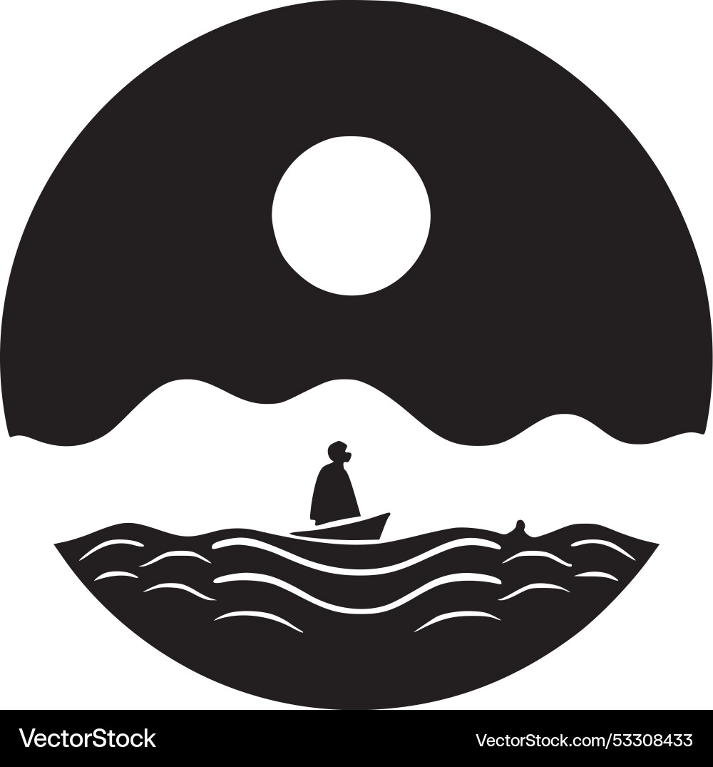 Ocean - minimalist and simple silhouette Vector Image