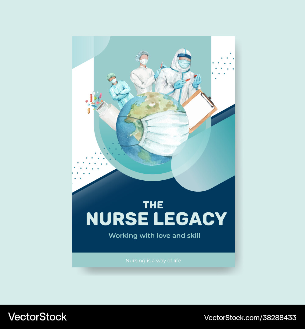 Poster template with international nurses day Vector Image
