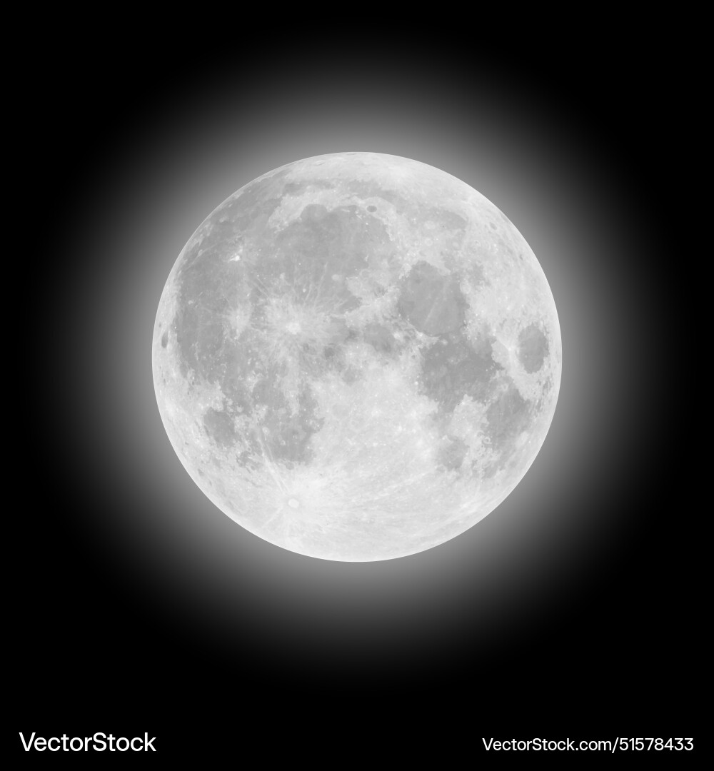 Realistic detailed full big moon isolated on Vector Image