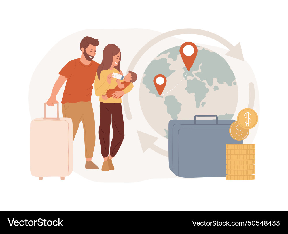 Repatriation grant isolated concept Royalty Free Vector
