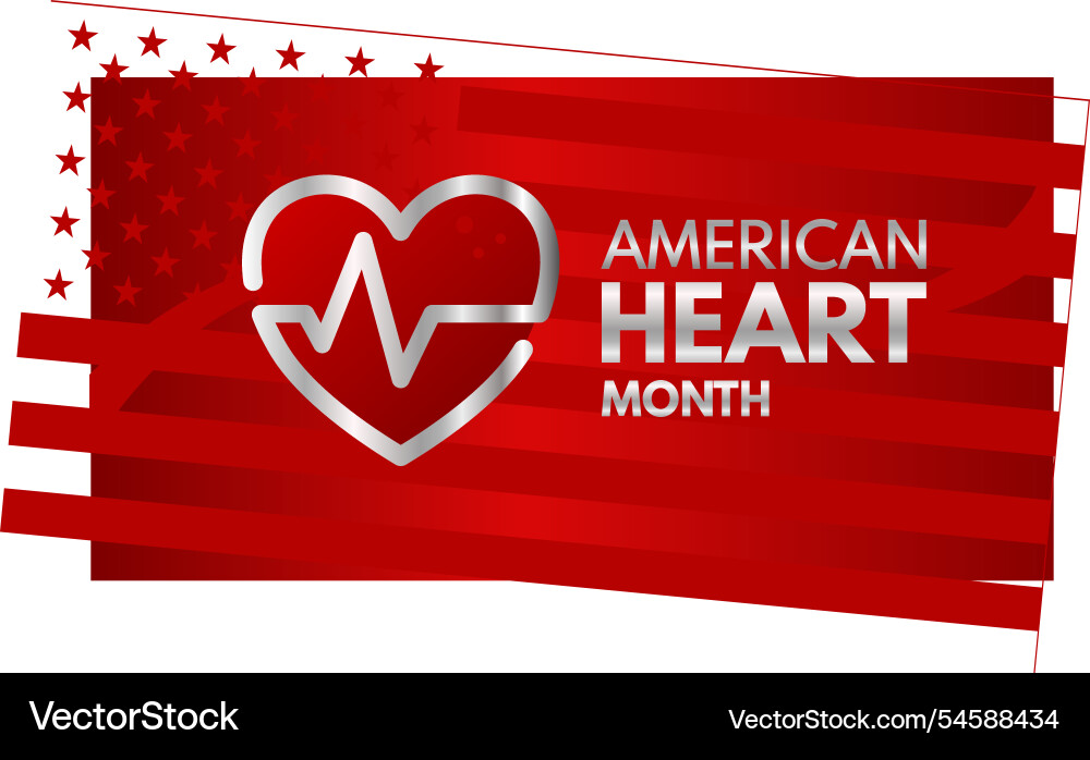American heart month banner Royalty Free Vector Image