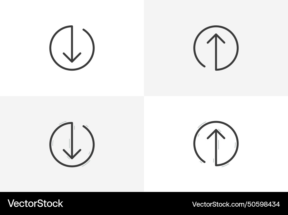 Arrow key icon set isolated Royalty Free Vector Image