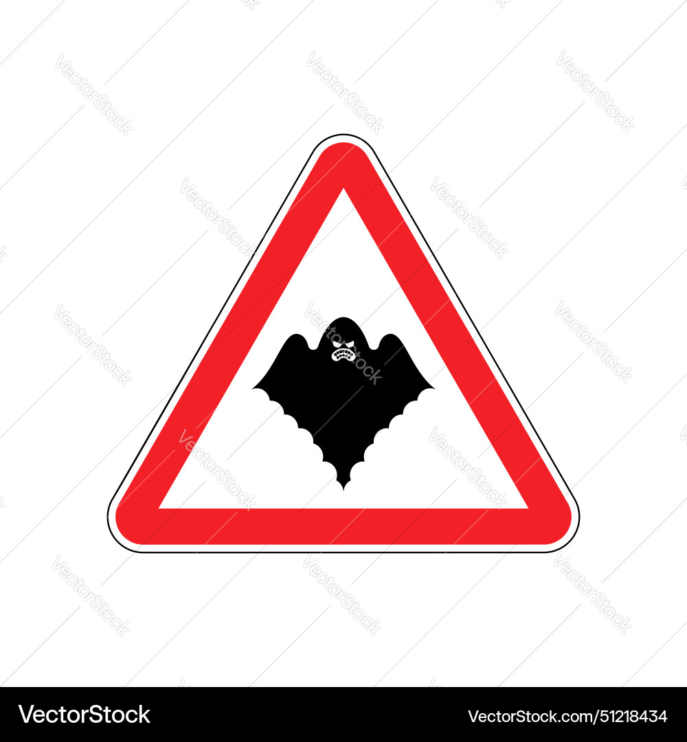 Attention ghost caution spooky red triangle road Vector Image