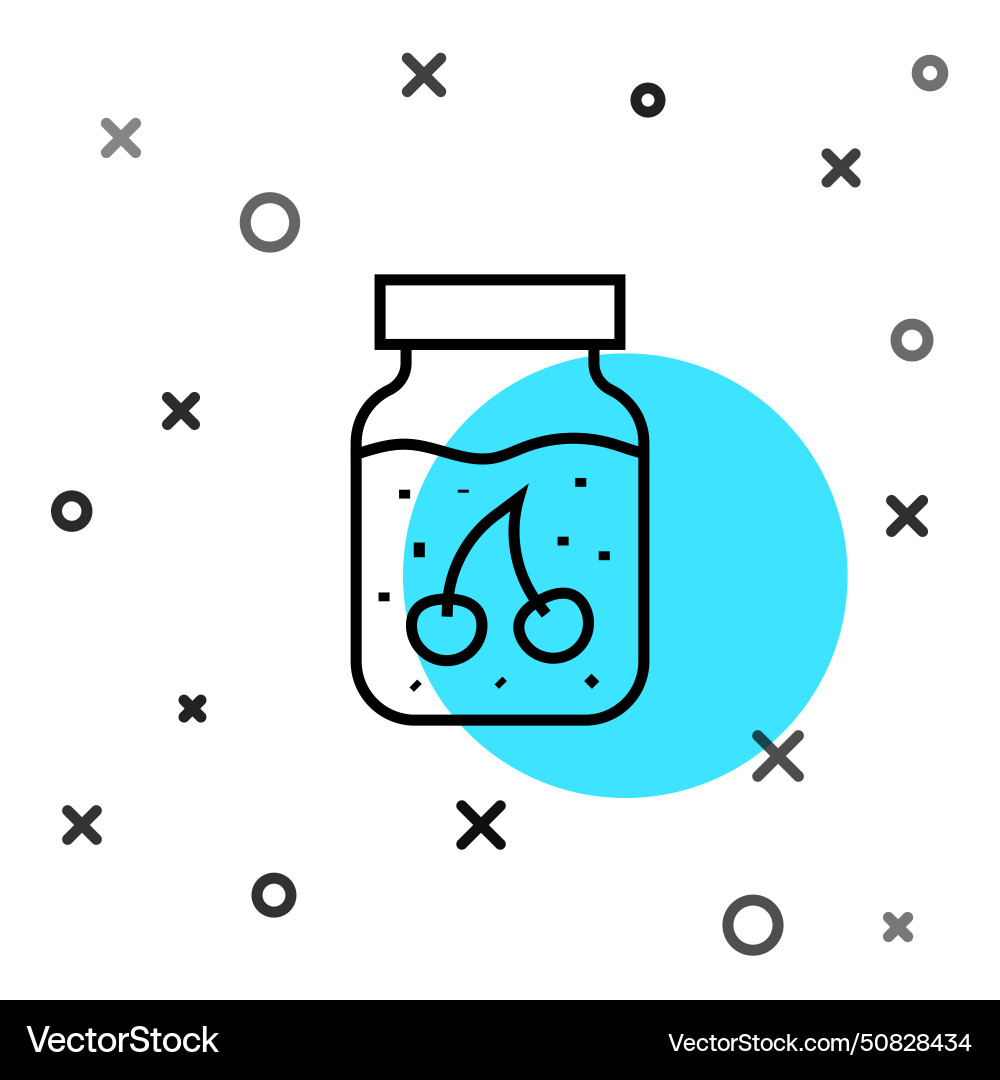 Black line jam jar icon isolated on white Vector Image