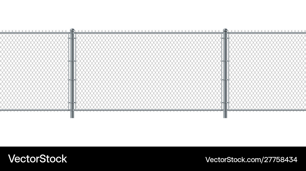 Chain link fence seamless metal wire Royalty Free Vector