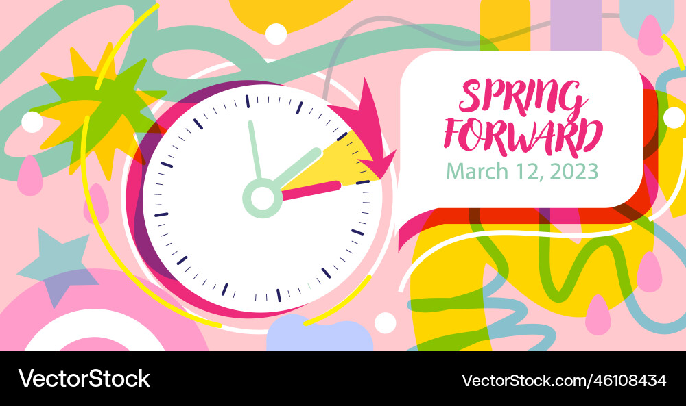 Daylight saving time begins banner in modern Vector Image
