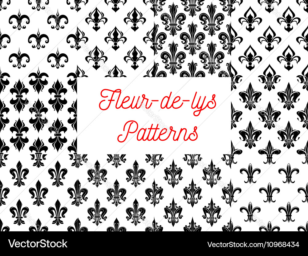 French Fleur-de-Lys Royal Pattern Royalty Free Vector Image
