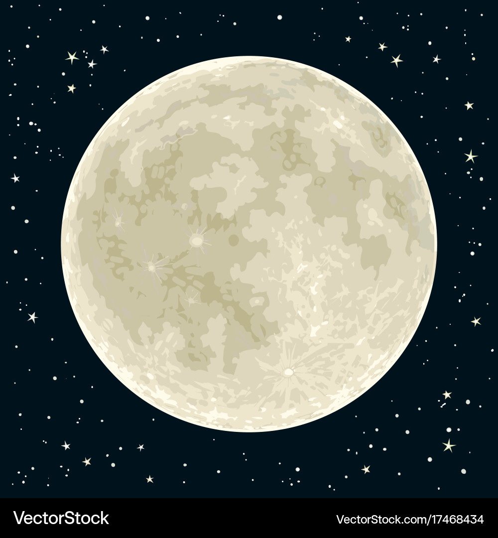 Full moon Royalty Free Vector Image - VectorStock