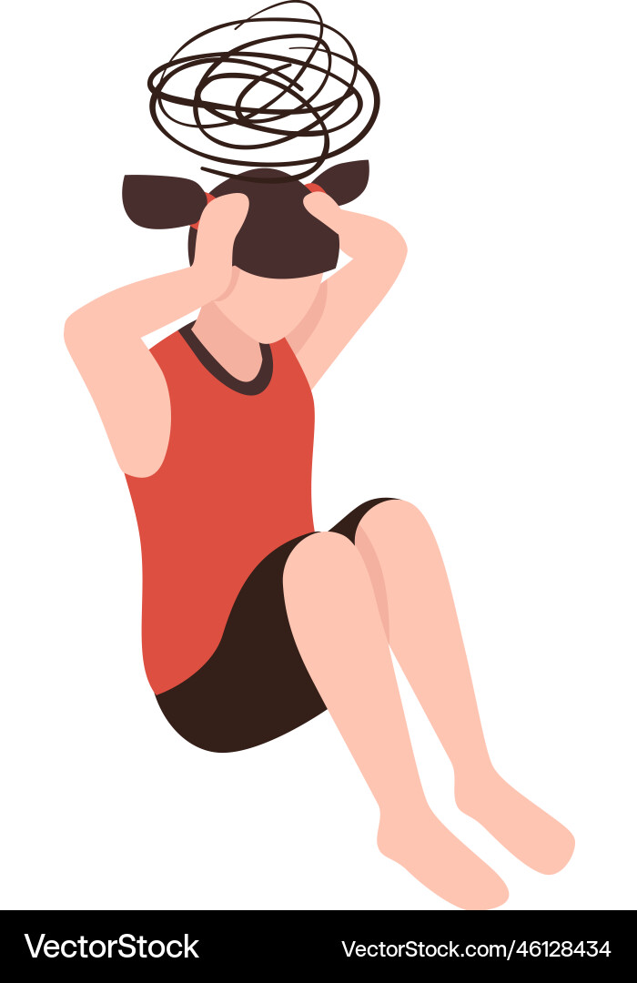 Girl in distress composition Royalty Free Vector Image