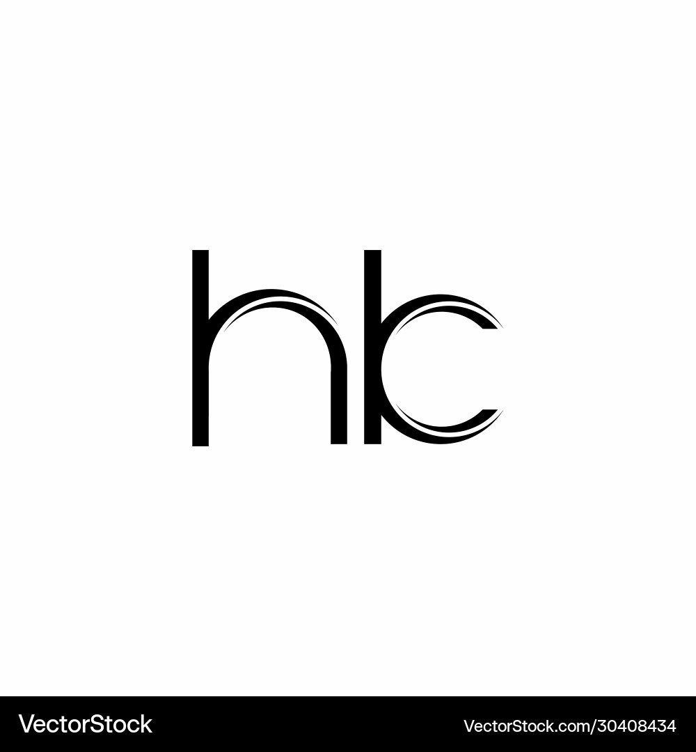 Hk logo monogram with slice rounded modern design Vector Image