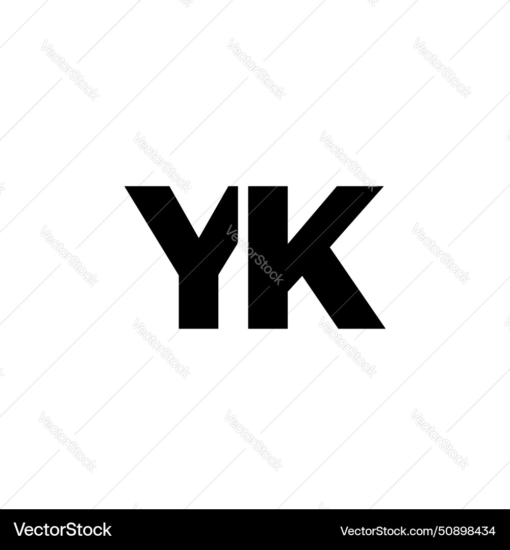 Letter y and k yk logo design template minimal Vector Image