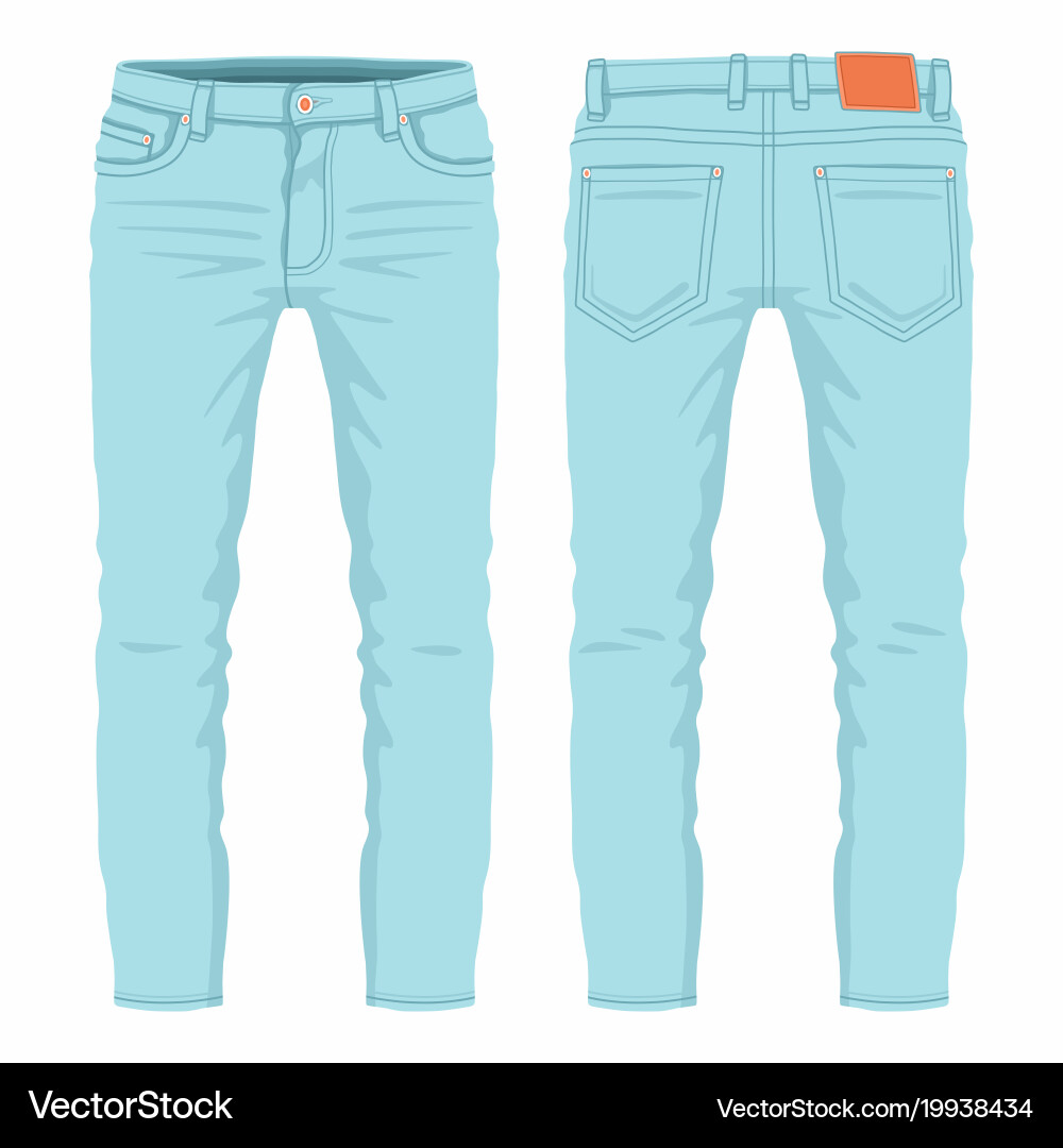 Mens light blue jeans Royalty Free Vector Image