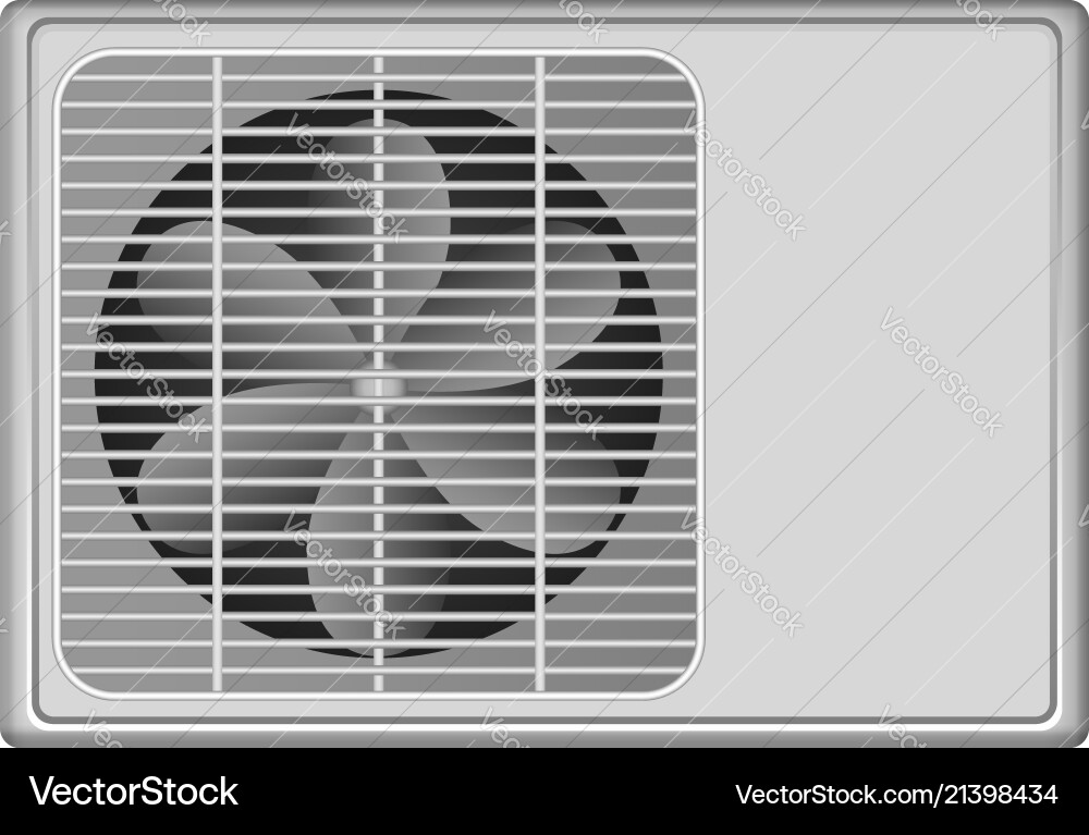 Outdoor conditioner fan mockup realistic style Vector Image