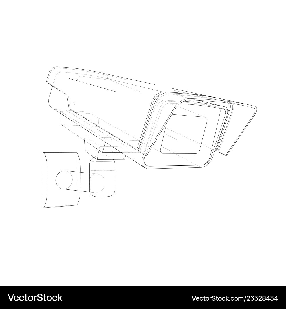 Outline cctv camera security Royalty Free Vector Image