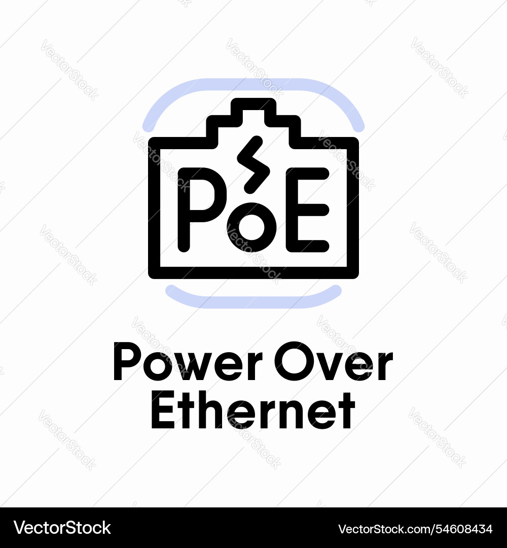 Power over Ethernet (PoE) Icon Royalty Free Vector Image