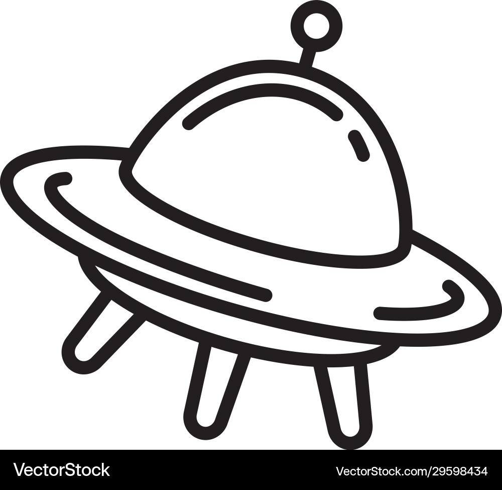Ufo flying spaceship icon template black color Vector Image