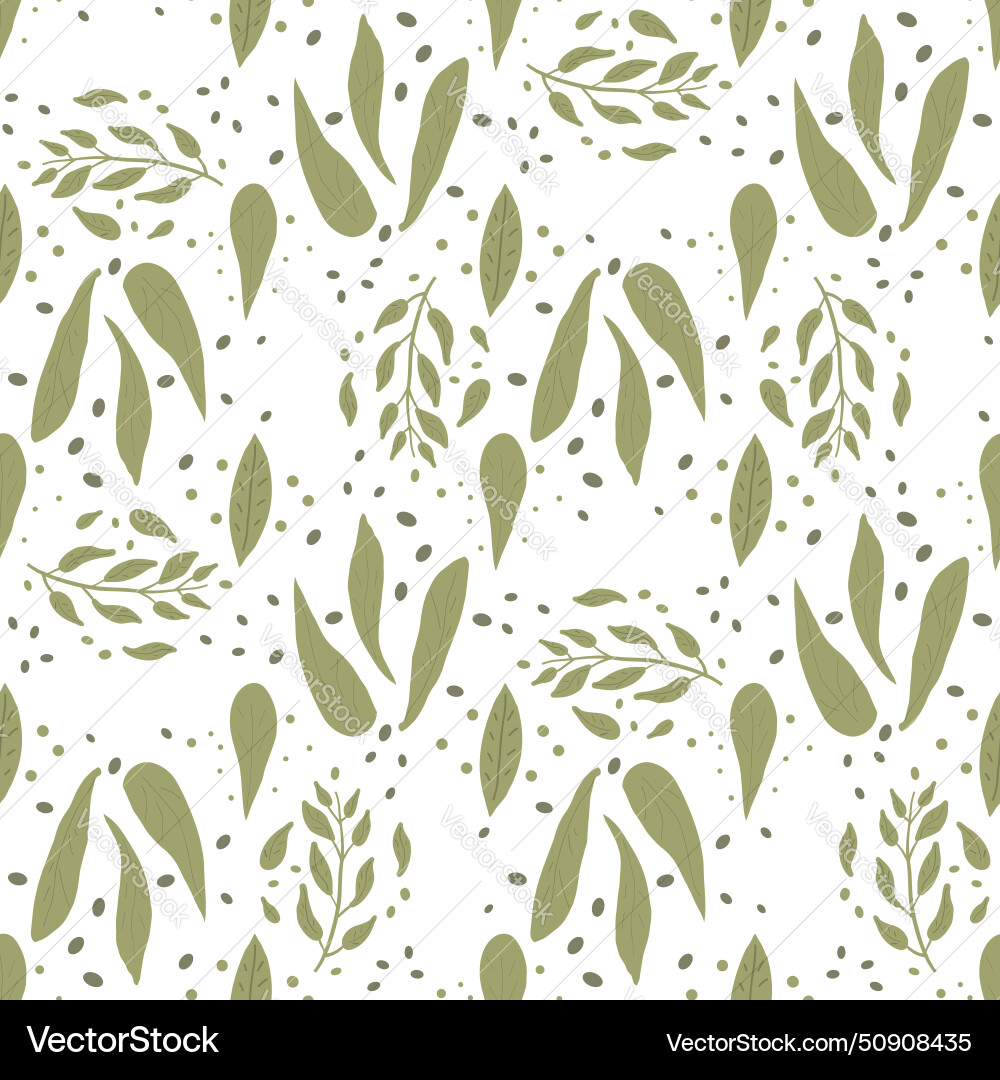 Abstract leaves seamless pattern floral plants Vector Image
