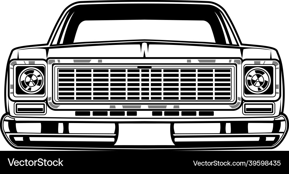 Car classic front view Royalty Free Vector Image