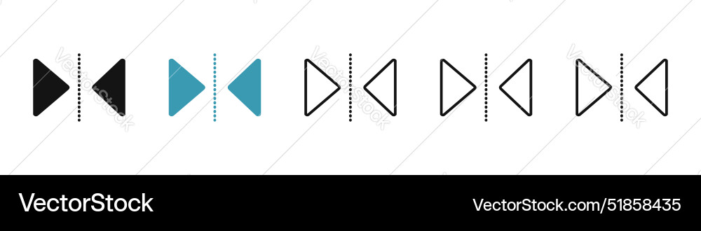 Flip horizontal icon set in black and blue colors Vector Image