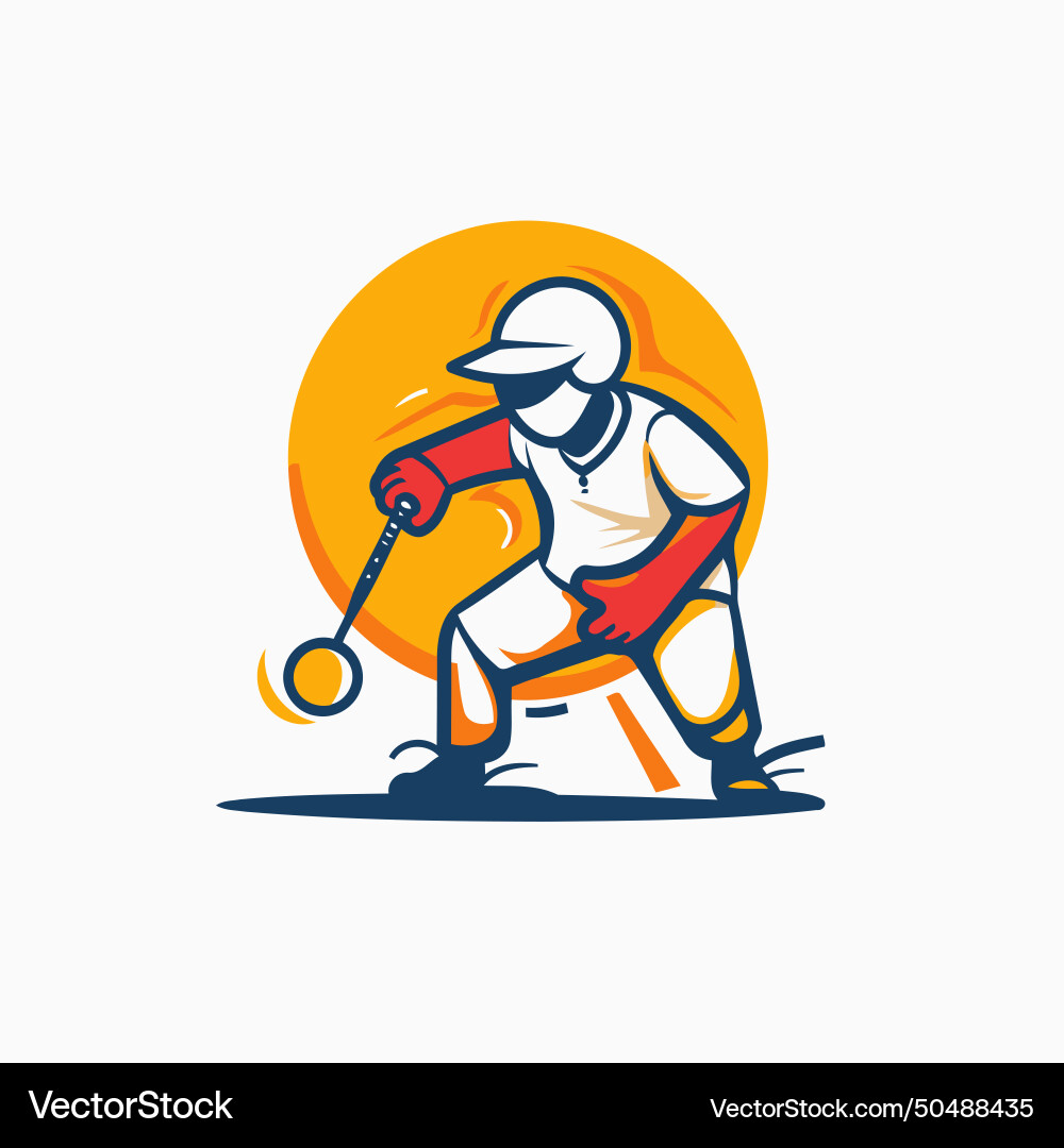 Golfer logo design template of playing golf Vector Image