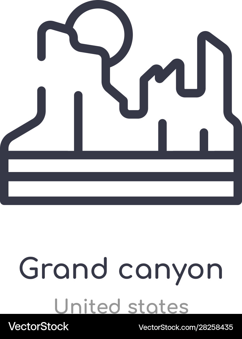 Grand Canyon Outline Icon Royalty Free Vector Image