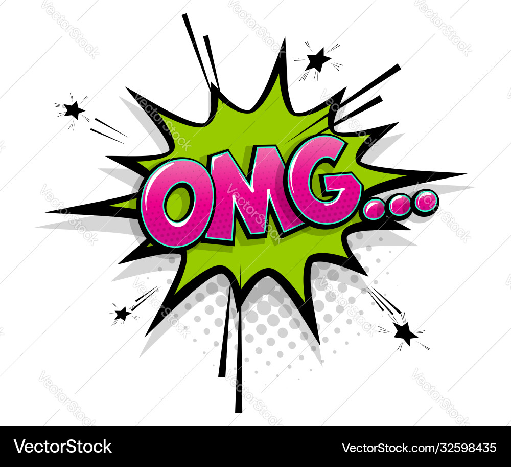 OMG Speech Bubble Pop Art Royalty Free Vector Image