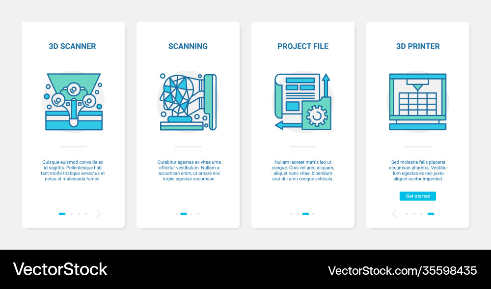 Printing scanning line typography equipment ux ui Vector Image